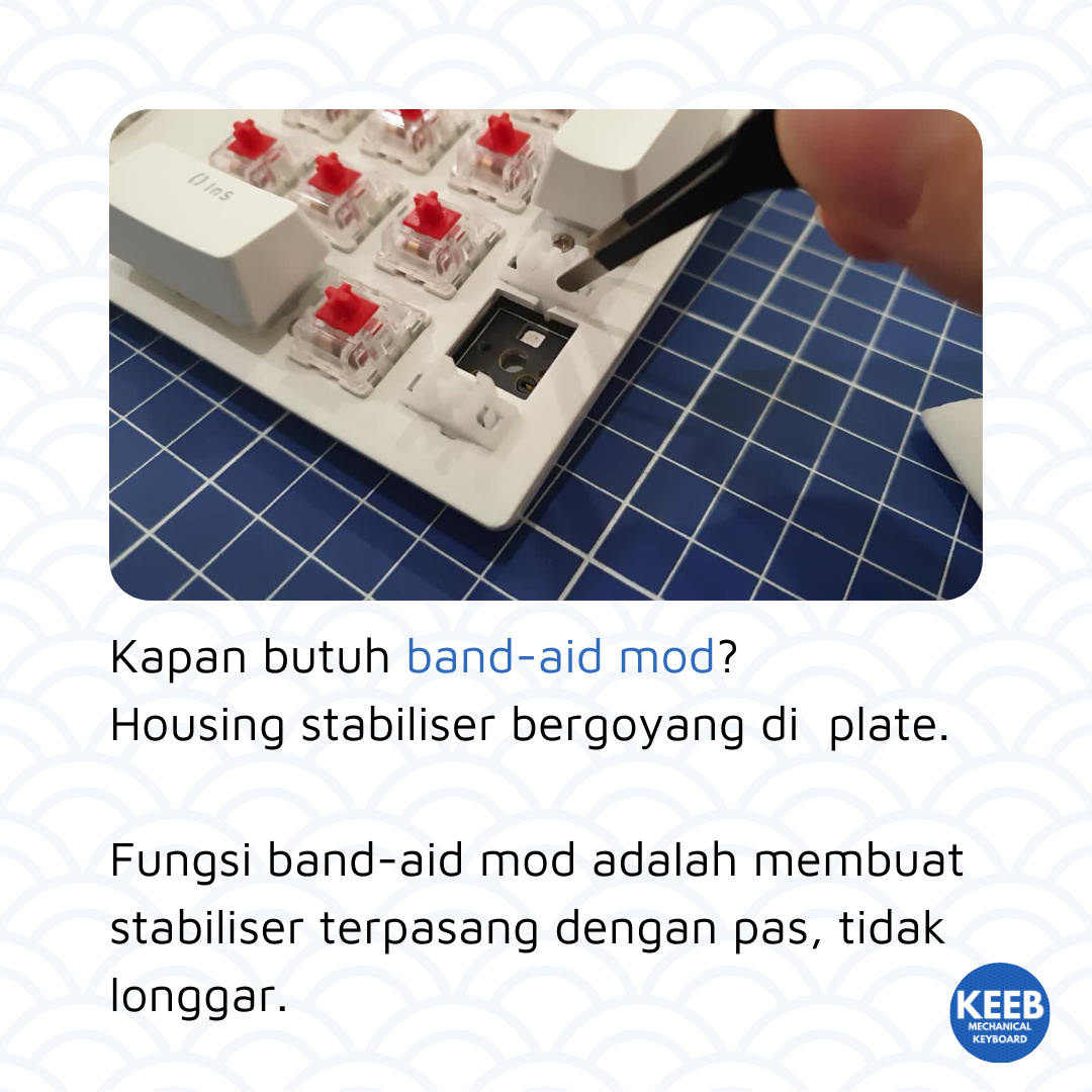 CARA PASANG BAND-AID MOD DI STABILISER – KEEB Mechanical Keyboard